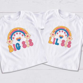 Big Sister Onesie Bold Big Sister Colorful Sibling Reveal Announcement ...